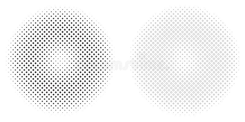Abstract Square and Outline Halftone Circle Pattern with Graduated ...