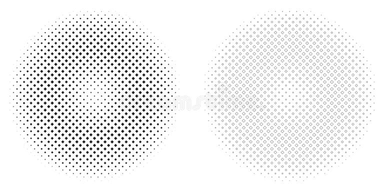 Abstract Square and Outline Halftone Circle Pattern with Graduated ...