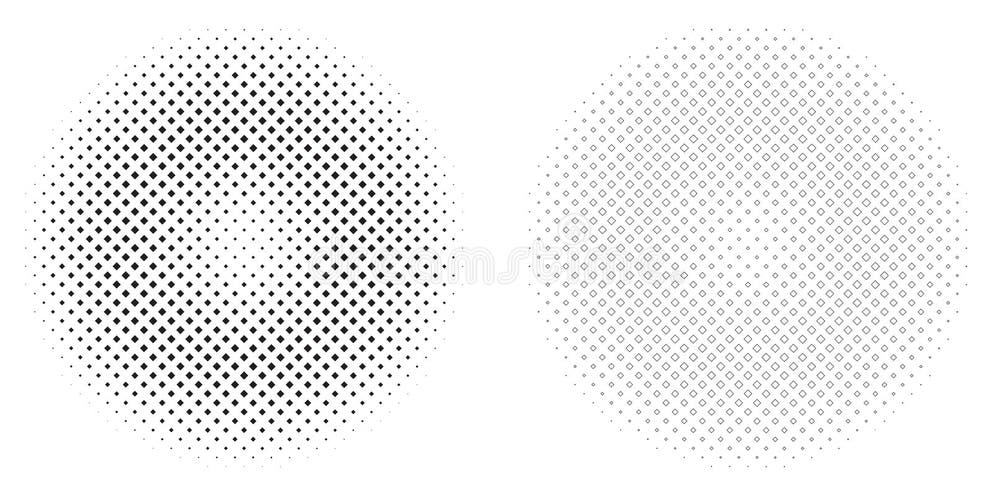 Abstract Square and Outline Halftone Circle Pattern with Graduated ...