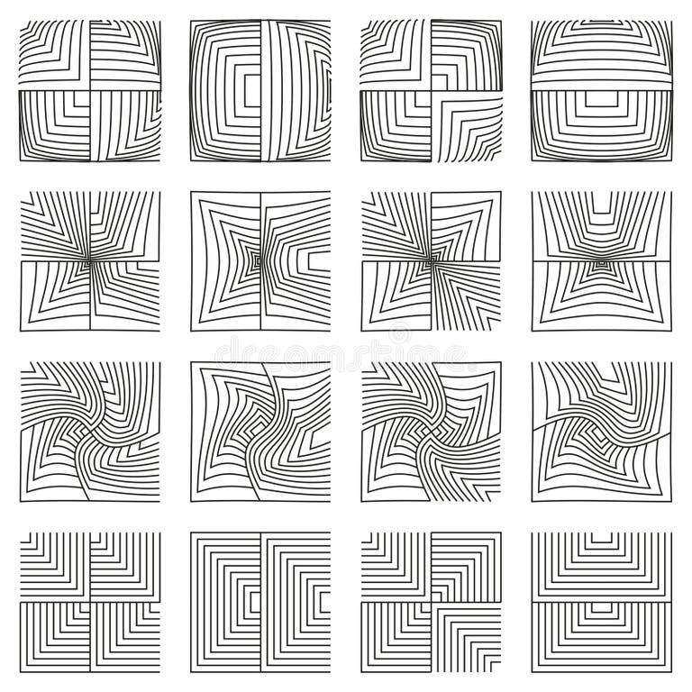 Monochrome Line Square Pattern Stock Illustrations – 93,610 Monochrome ...