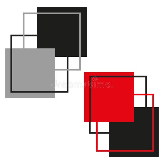 Abstract Square Pattern. Geometric Vector Shapes. Modern Color Blocks. Minimalist Overlapping ...