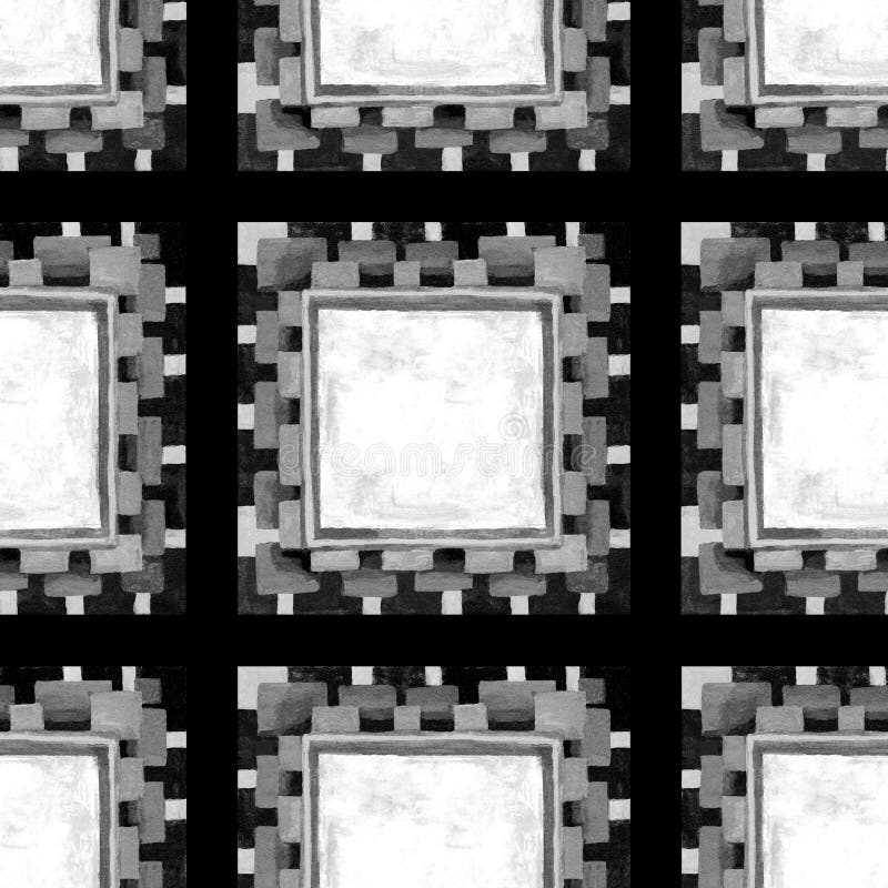 Abstract Square Pattern Monochrome Shade. Seamless Geometric Decorative ...