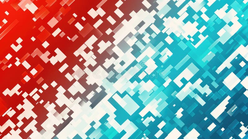 Abstract Square Pixel Background Contrasts Blue and Red Hues, Ai ...