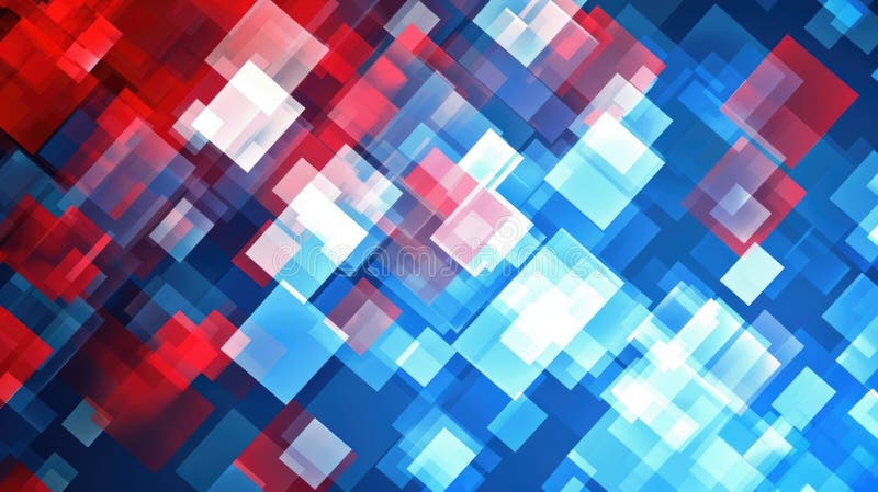Abstract Square Pixel Background Contrasts Blue and Red Hues, Ai ...