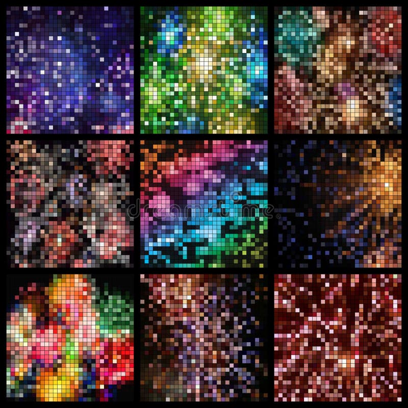 Abstract Square Pixel Mosaic Background Stock Vector - Illustration of ...