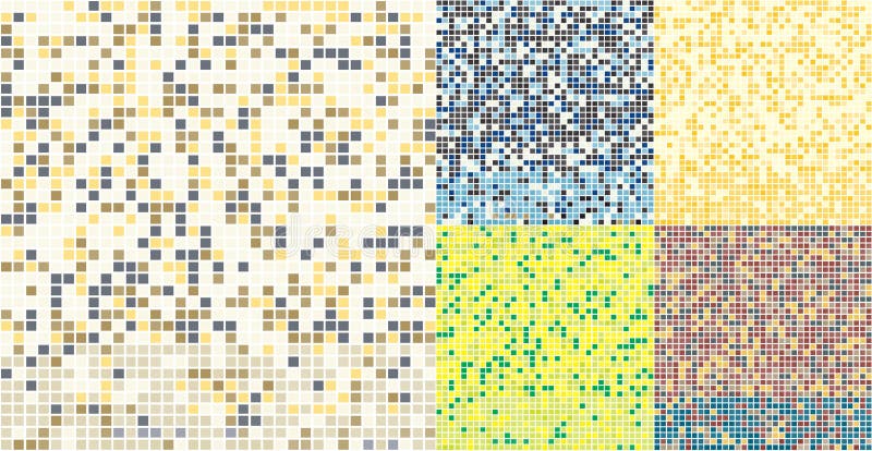Abstract Square Pixel Mosaic Background. Seamless Colorful Tiles ...