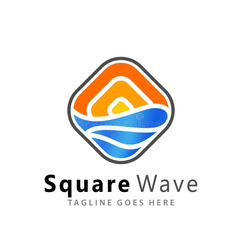 Abstract Square Round Wave Logos Design Vector Illustration Template ...