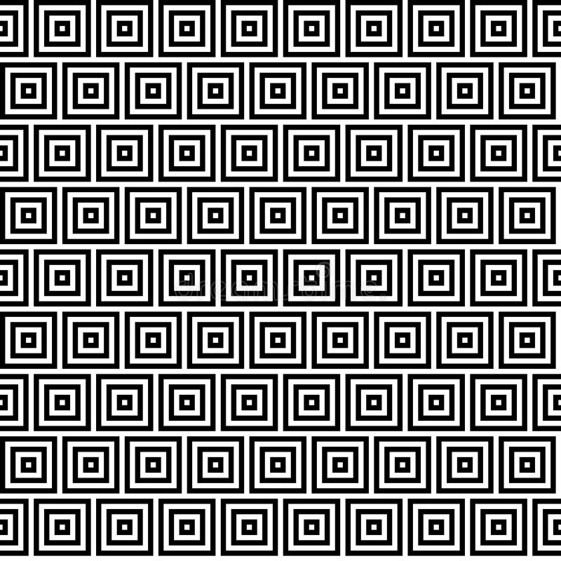 Abstract Square Seamless Pattern with Black Outline on White Background ...