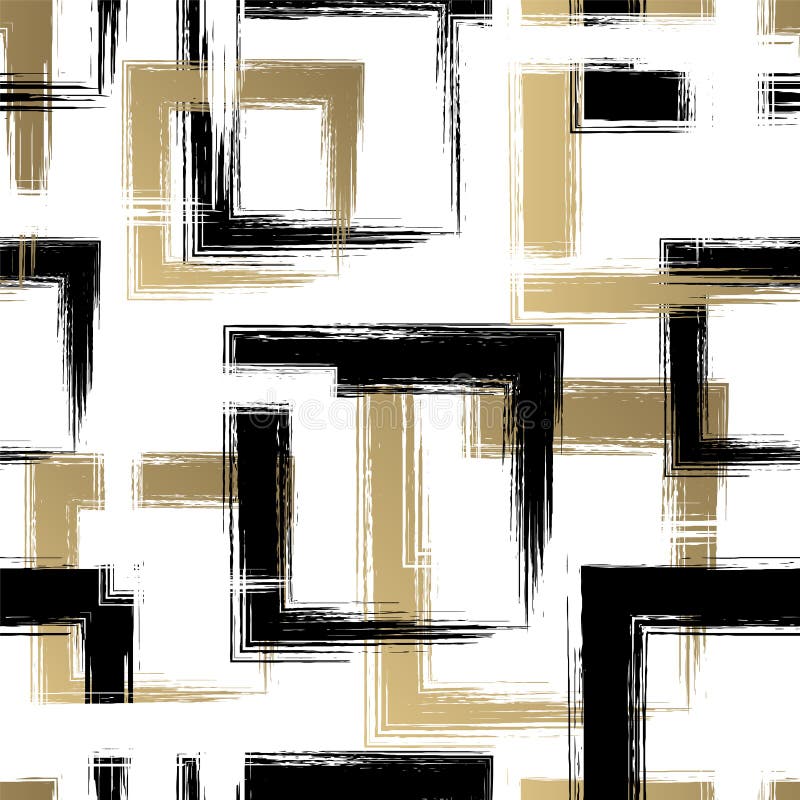 Abstract Square Seamless Pattern. Repeating Gold Grunge Backdrop ...