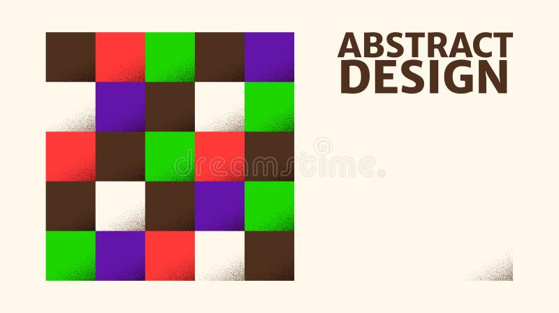 Abstract Square Shapes Graphic Design. Modern Brutalist Poster in Bold ...