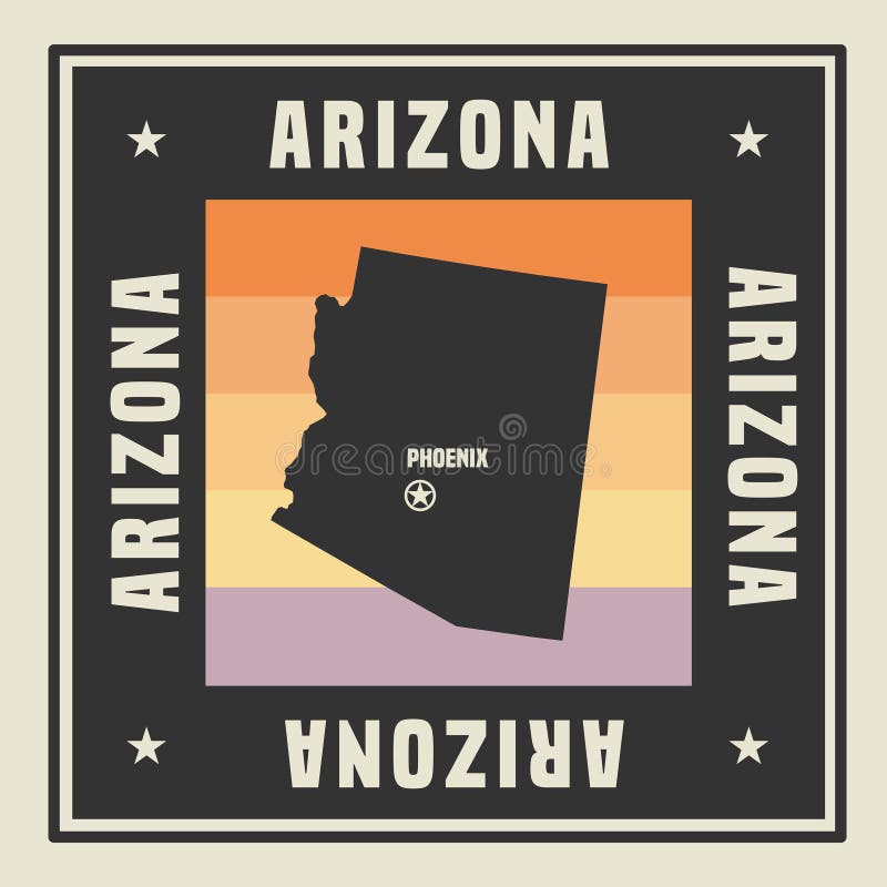 Abstract Square Stamp or Sign with Name of US State Arizona Stock ...