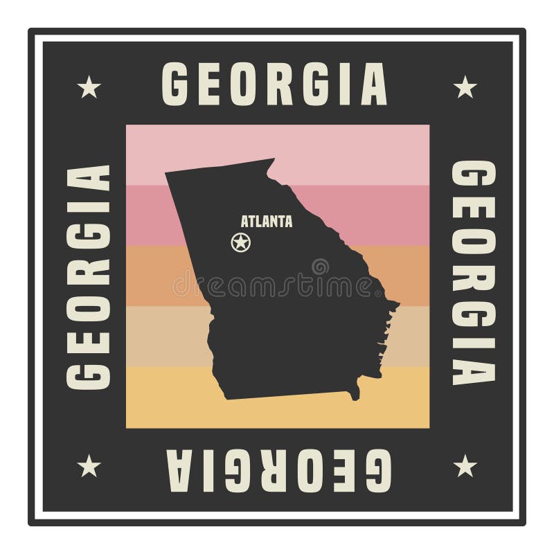 Abstract Square Stamp or Sign with Name of US State Georgia Stock ...