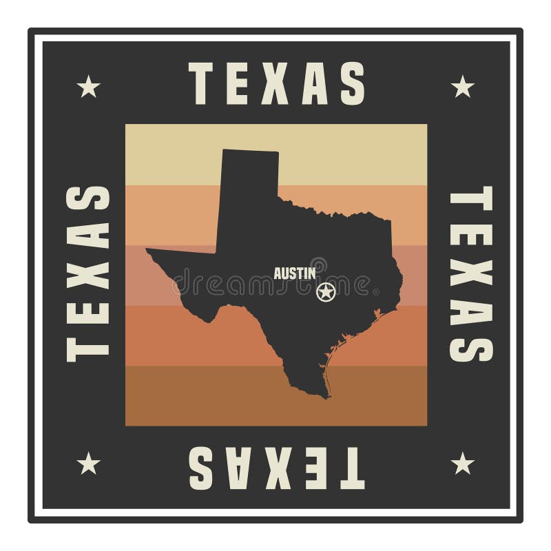 Abstract Square Stamp or Sign with Name of US State Texas Stock Vector ...