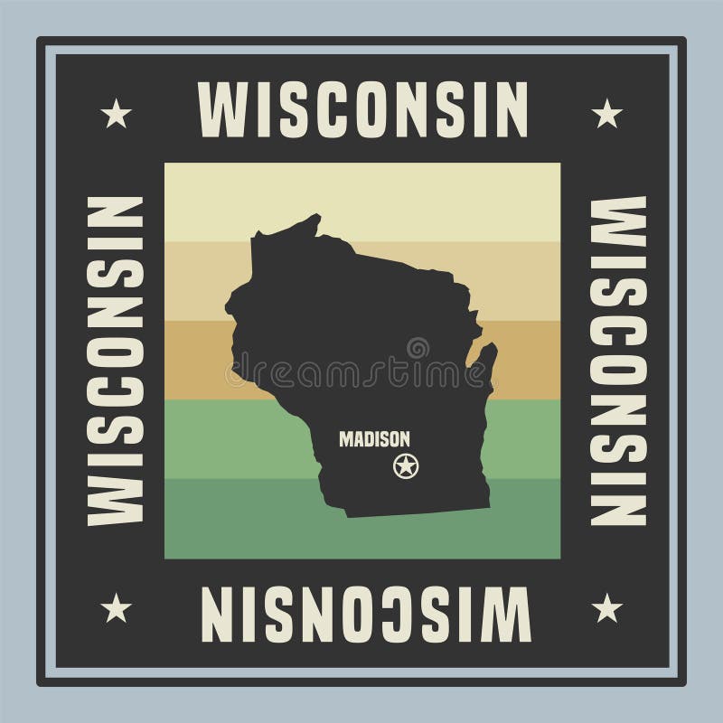 State of Wisconsin stock vector. Illustration of border - 9386648