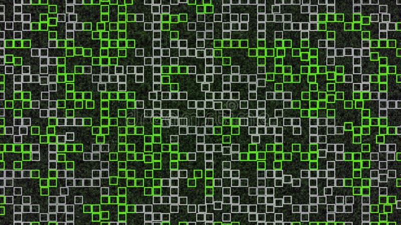 Abstract Square Technology Background with the Random Movement of ...