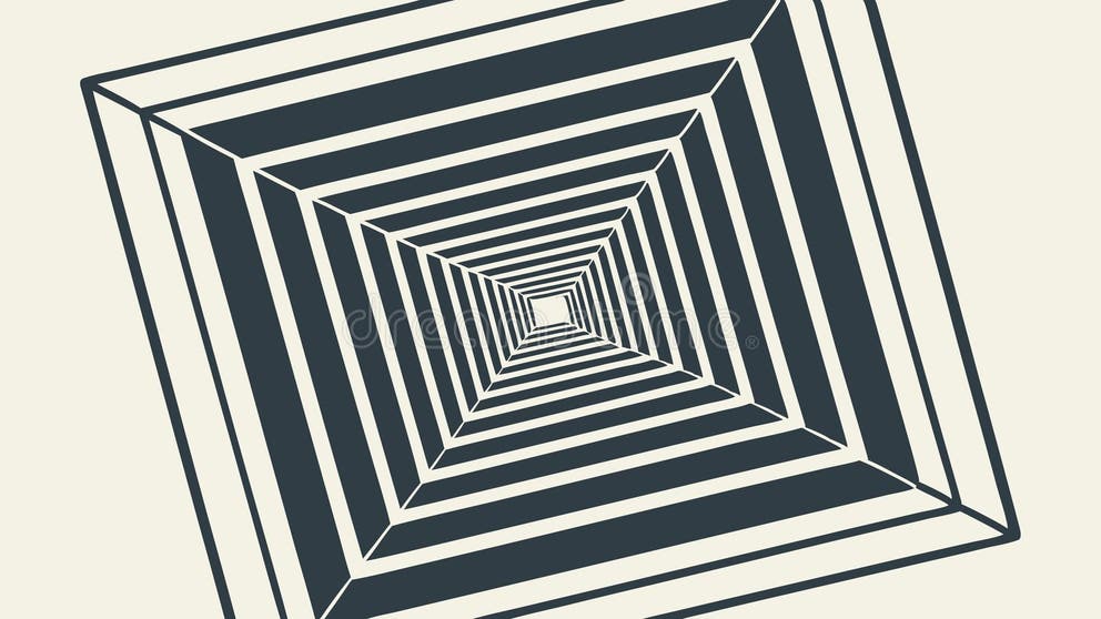Abstract Square Tunnel Optical Illusion Vector, Vector Design ...