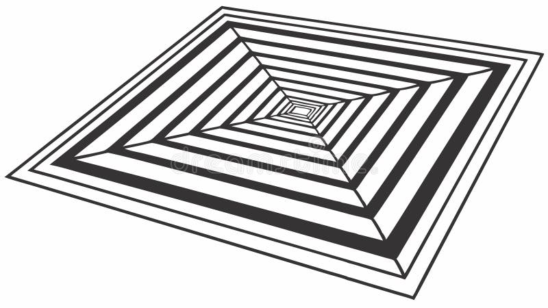 Abstract Square Tunnel, Perspective Grid Vector Art, Vector Design ...