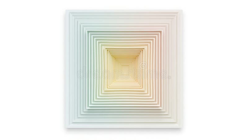 Abstract Square Tunnel with Receding Perspective and Soft Pastel Color ...