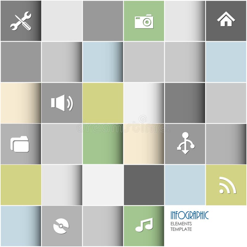 Abstract Squares Background with Computer Icons Stock Vector ...