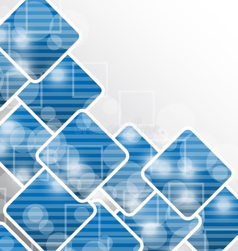 Techno Background with Squares Stock Vector - Illustration of blue ...