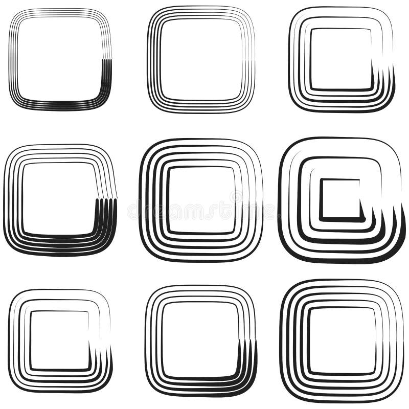 Abstract Squares Graphics. Vector Squares Element Set Stock Vector ...
