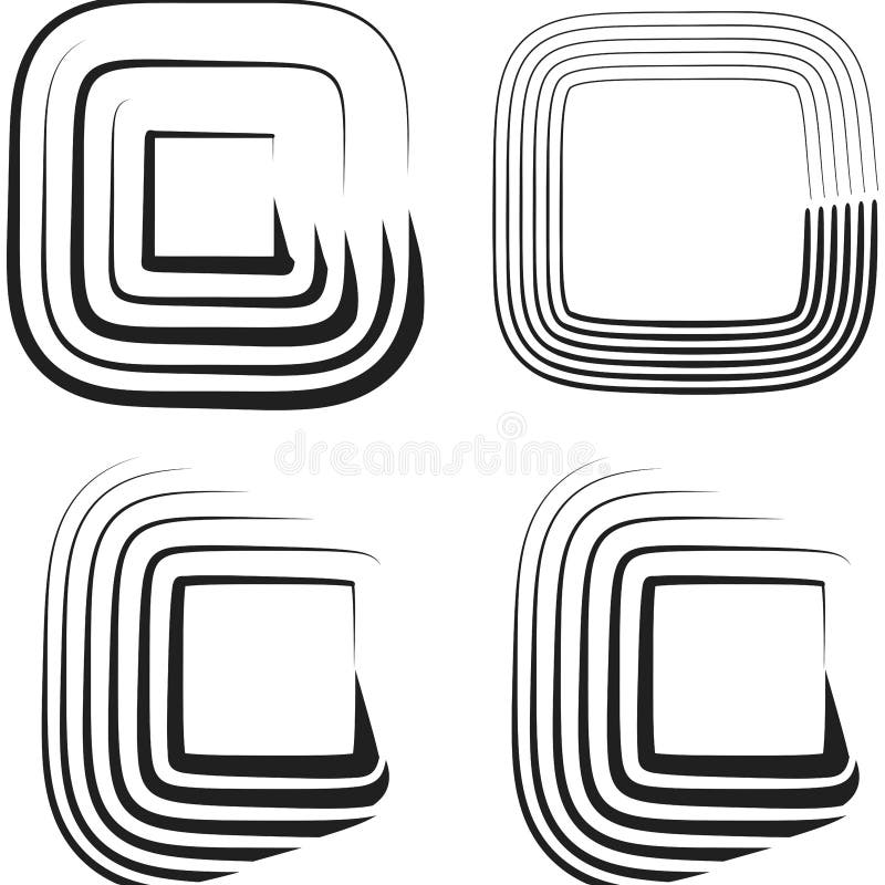 Abstract Squares Graphics. Vector Squares Element Set Stock Vector ...