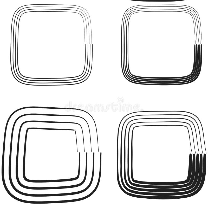 Abstract Squares Graphics. Vector Squares Element Set Stock Vector ...