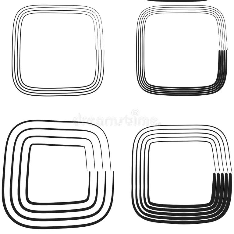Abstract Squares Graphics. Vector Squares Element Set Stock Vector ...