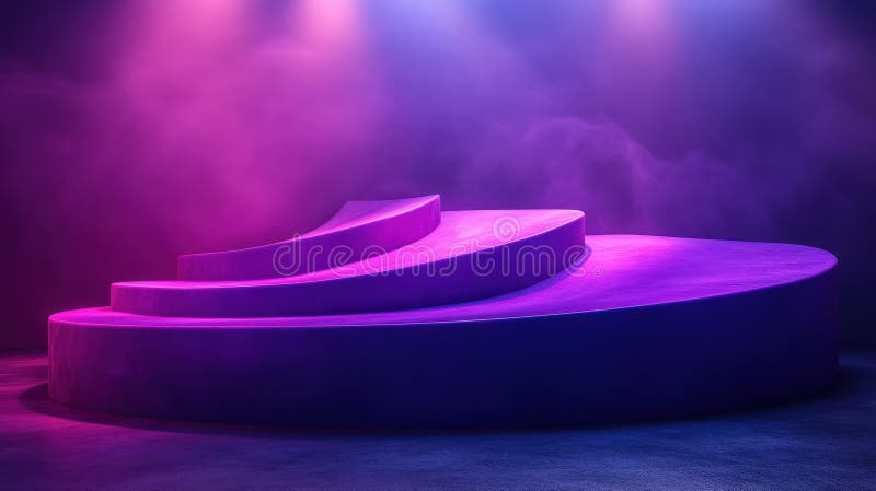 Abstract Stage Design with Colorful Lighting and Fog Effect for ...