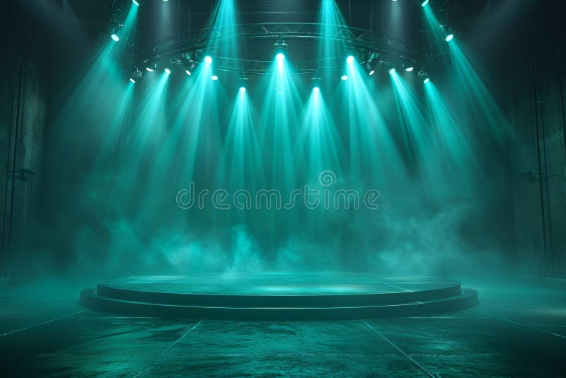 An Abstract Stage Featuring a Dark Smoke Background and Spotlighted ...