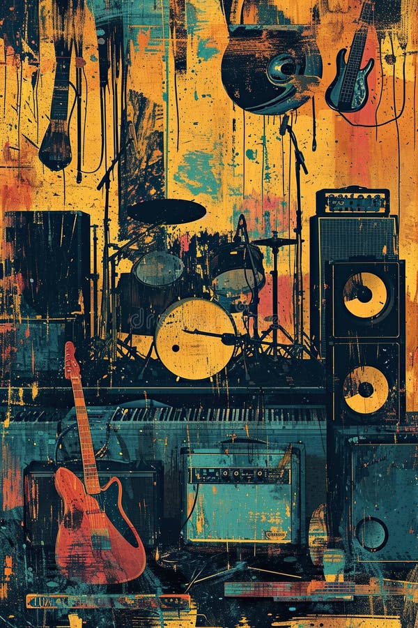 Abstract Stage Graphics Resembling a Stage Setup Stock Illustration ...