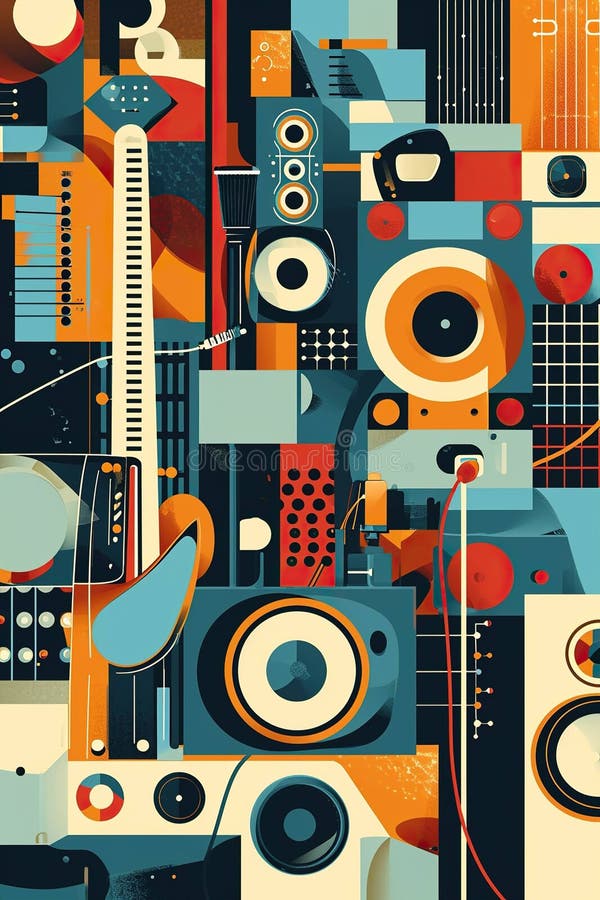 Abstract Stage Graphics Resembling a Stage Setup Stock Illustration ...