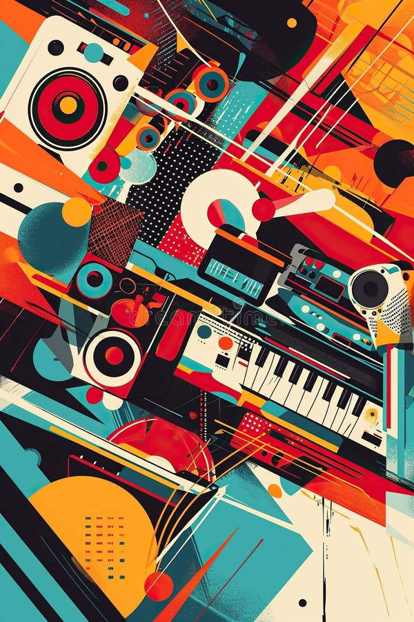 Abstract Stage Graphics Resembling a Stage Setup Stock Illustration ...