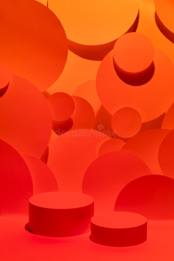 Abstract Stage for Presentation Cosmetics - Two Round Podiums Mockup in ...