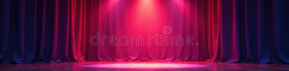 Abstract Stage Setting, Spotlight on Textured Curtain, Show, Visual ...
