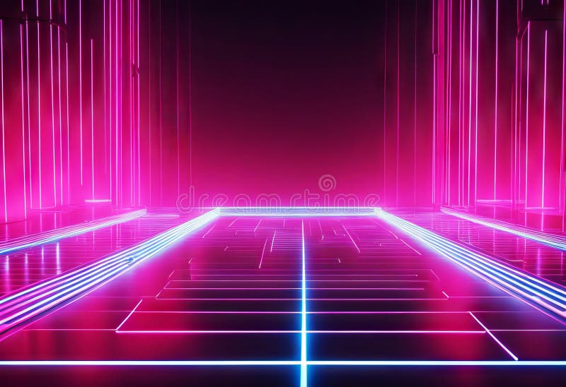 Abstract Stage Show Render Geometric Frames Three Dimensional Lines ...