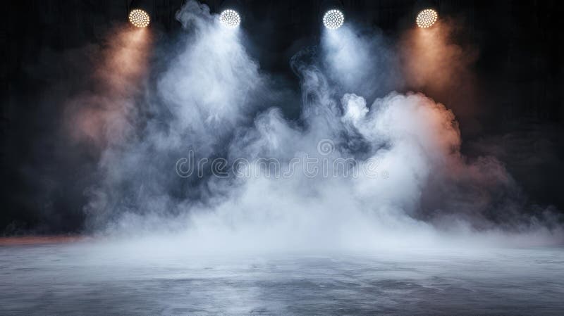Abstract Stage with Spotlights and Smoke Background for Creative ...