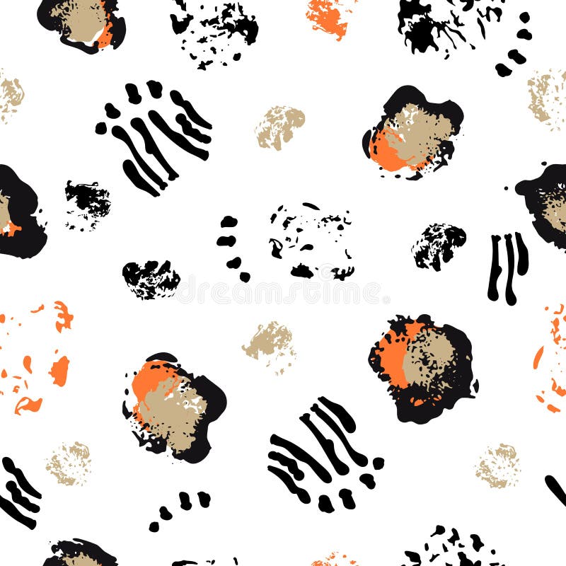 Abstract Stain, Line, Spot Seamless Pattern. Stock Vector ...