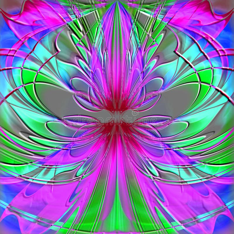 Abstract Stained-glass Design Stock Illustration - Illustration of form ...