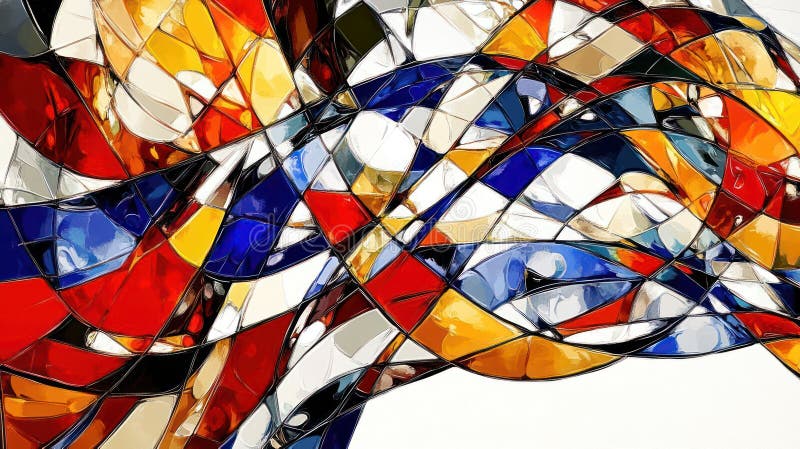 Abstract Colorful Geometric Pattern: Stained Glass Style Artwork Stock ...