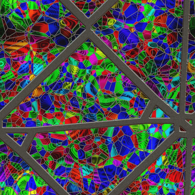 Abstract Stained Glass- Metal Grate Stock Illustration - Illustration ...