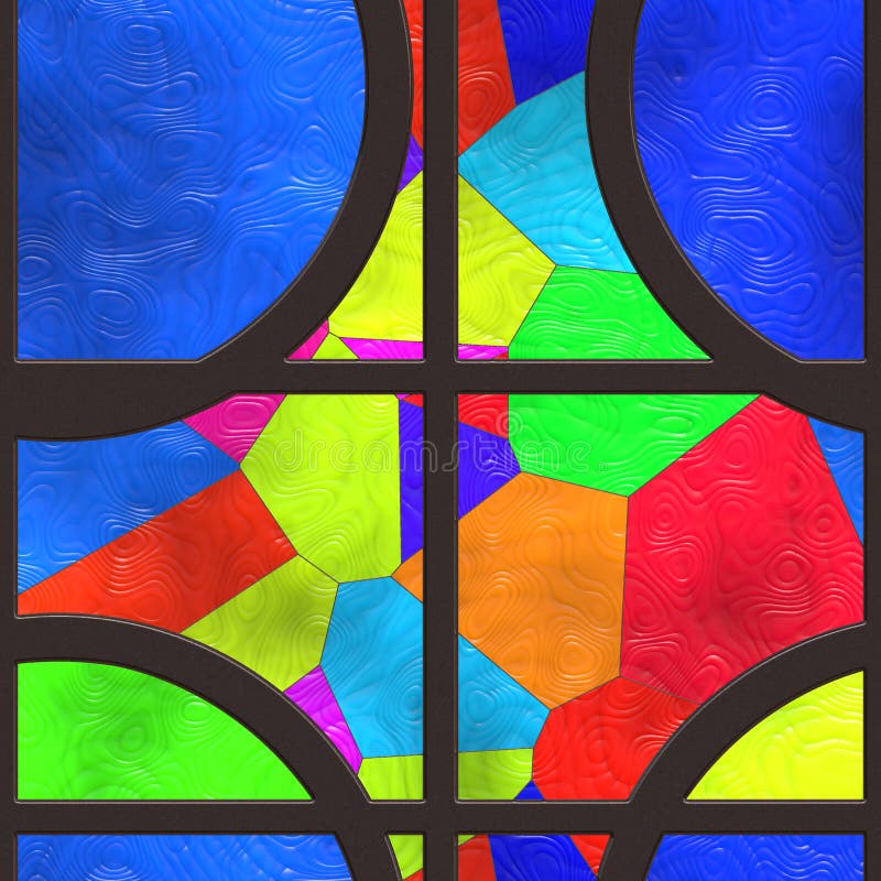 Abstract Stained Glass- Metal Grate Stock Illustration - Illustration ...
