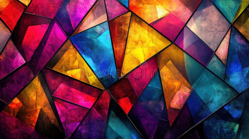 Abstract Stained Glass Pattern in Vibrant Colors Stock Photo - Image of ...