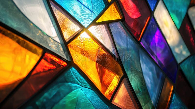 Abstract Stained Glass Pattern in Vibrant Colors Stock Photo - Image of ...