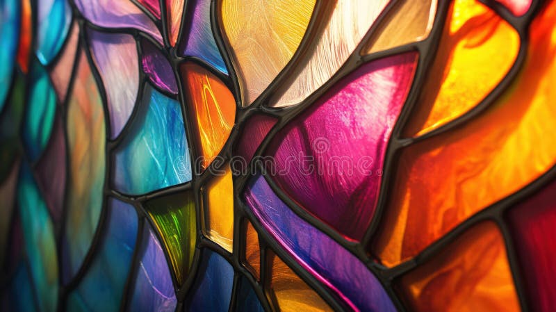 Abstract Stained Glass Pattern in Vibrant Colors Stock Image - Image of ...