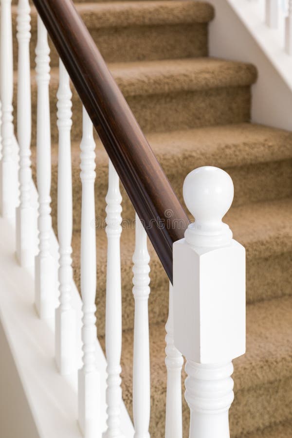 End of a stair railing stock photo. Image of circle - 139567306