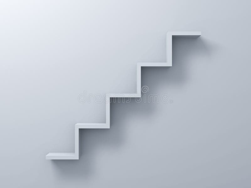 Abstract Stairs or Steps Concept on White Wall Background with Shadow ...