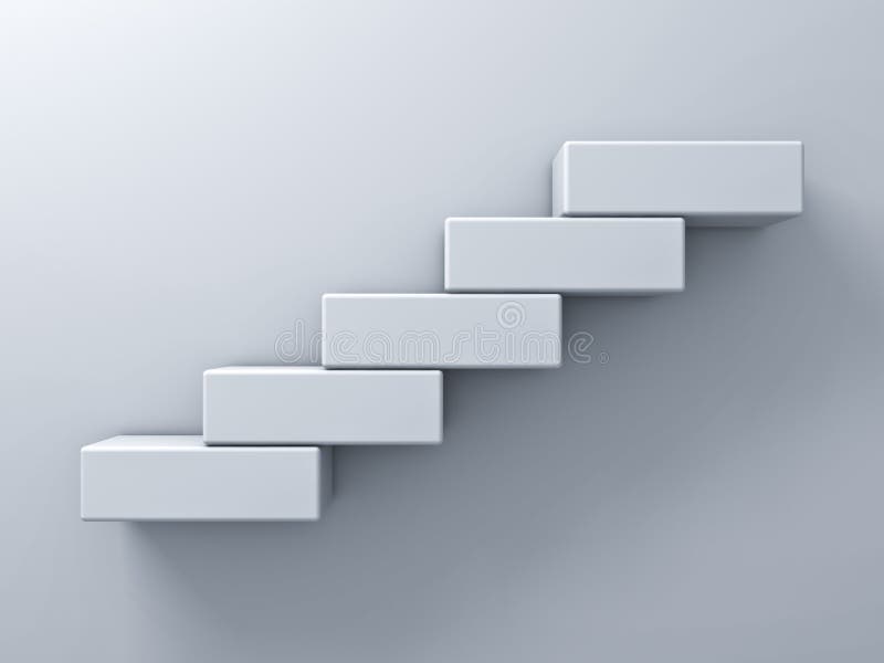 Abstract Stairs or Steps Concept on White Wall Stock Illustration ...