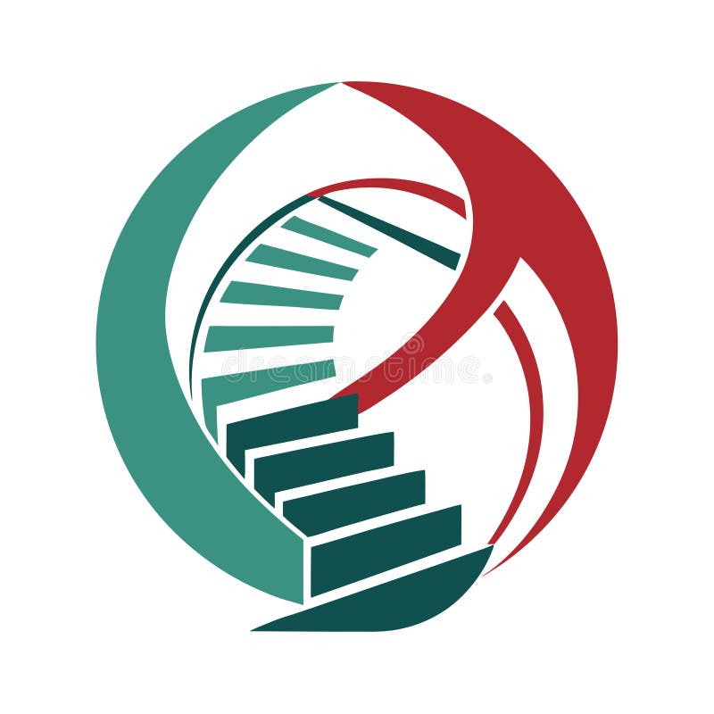 Abstract Stairway To Success Logo with Circular Design Elements and ...