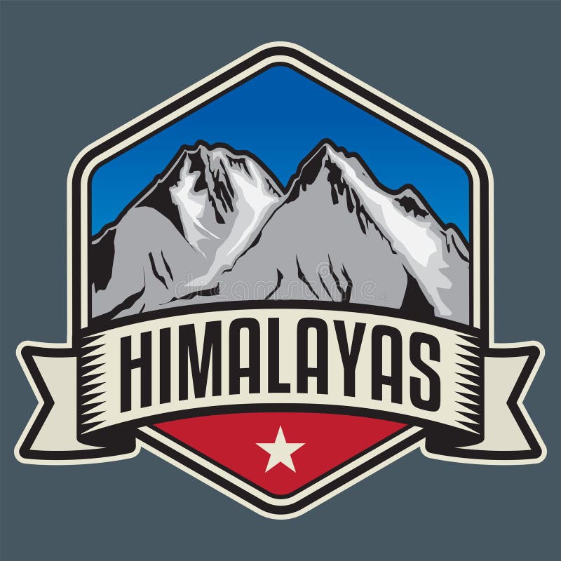 Emblem with the Name of Himalayas Stock Vector - Illustration of logo ...